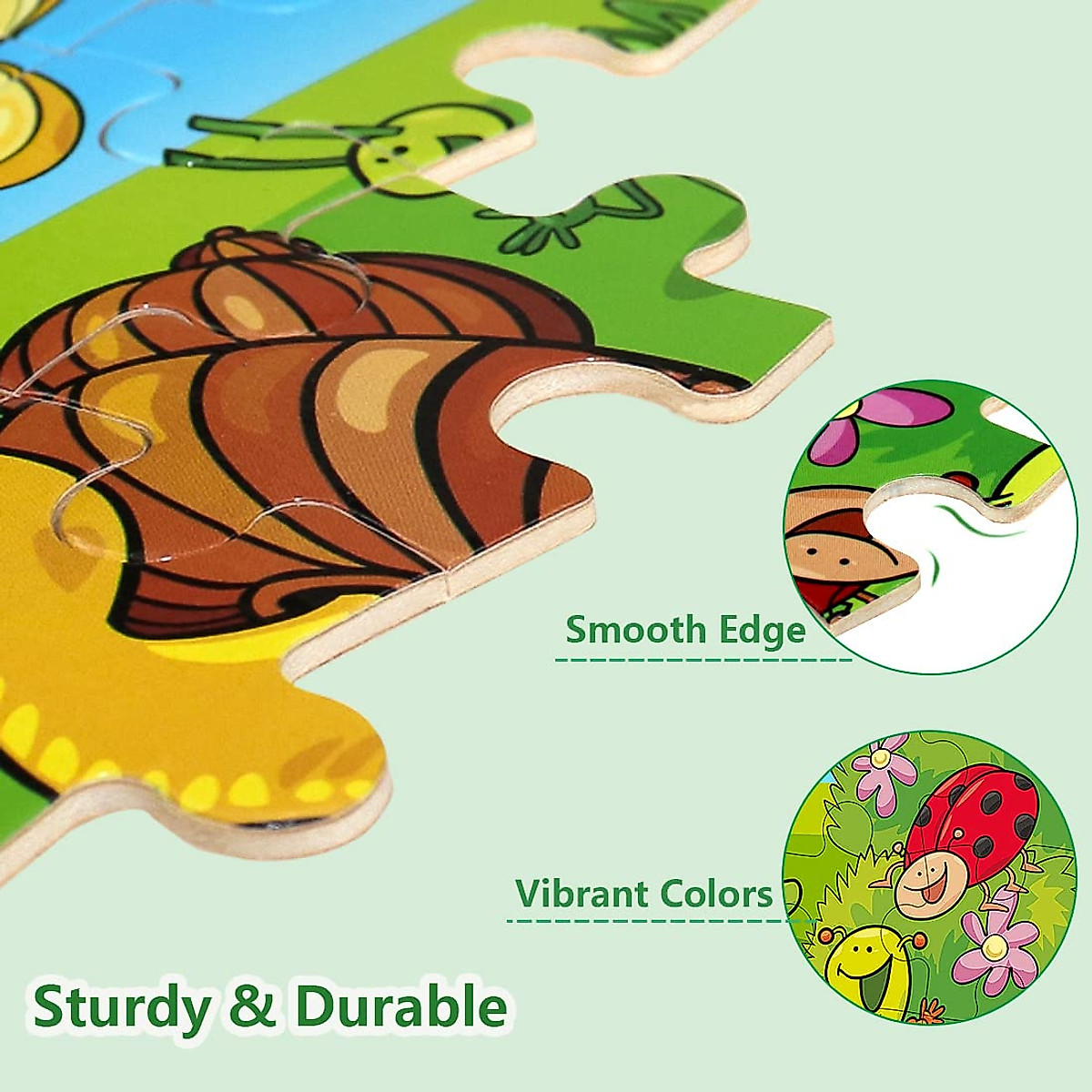 Puzzles for Kids Ages 3-5, 24 Piece Colorful Wooden Puzzles for Toddler Children Learning Educational Puzzles Toys for Boys and Girls (6 Puzzles)