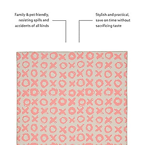 Linon Home Decor Products The Anywhere Washable Rug Boden Ivory & Pink 3' X 5' Accent Rug