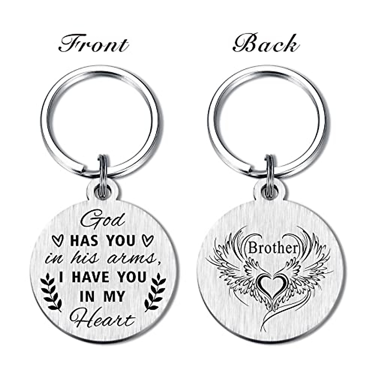 Yobent Memorial Gifts Keychain for Loss of Brother, Brother Memorial Gifts for Men, Personalized Grief Funeral Memory Remembrance Bereavement Sympathy Keychain for Loss of Brother