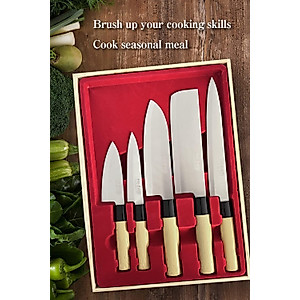 Yamasho Kitchen Knife Set Of 5 Produced By Komei Nakamura Including Sushi Knife Japanese