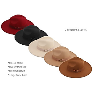 Pro Celia Big Wide Brim Women Fedora Hat (Rice)
