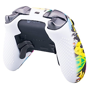 9CDeer 1 x Protective Customize Transfer Print Silicone Cover Skin Cartoon Skulls + 6 Thumb Grips Analog Caps for Xbox Elite Series 2 Controller