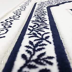 Modefa Luxury Foam Prayer Rug | Padded Cushion Janamaz Sajjada | One Inch Thick Soft Velvet Islamic Namaz Sajadah Carpet (Blue)