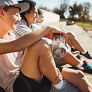 AIRON 34oz Sports Water Bottle - Leakproof & BPA Free Tritan with Time Marker & Removable Straw to Ensure You Drink Enough Water Throughout The Day for Fitness and Outdoor Sports Grey