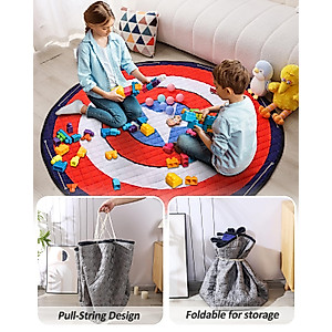 INCX Baby Play Mat Cute Children Rug/Mat Toy Storage Bag Organizer 58x58 Inch Captain America1