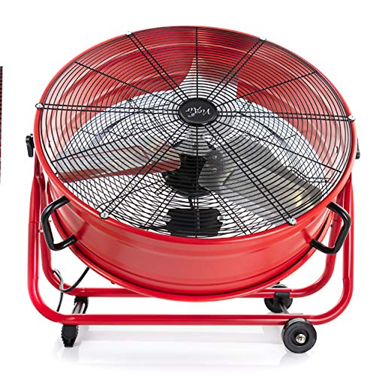 Vie Air 24 Inch Commercial Floor Drum Fan in Red