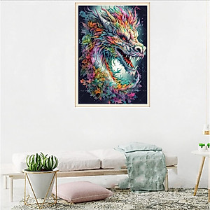 5D Diamond Art Painting Kits, Diamond Art Kits for Adults Kids, Full Drill Diamond Rhinestone Arts Craft Picture Embroidery Painting by Numbers for Home Wall Decor, 11.8 x 15.75 inch (Dragon A)