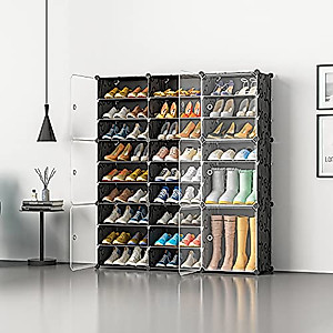 Aeitc Shoe Rack 9 Tiers Shoe Organizer Narrow Standing Stackable Shoe Storage Cabinet for Closet