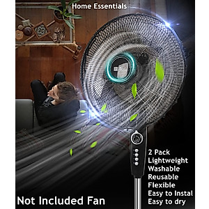 20 Inch Fan Cover, 2 PACK 20" Pedestal Fan Dust Cover for Kids Children Finger Protection,Fan Mesh Cover for 20 in Stand Up Round Fan for Home Office Shop Playground,Washable,Reusable