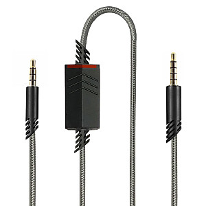 QJYTH Replacement A40 Cord Compatible with Astro A40 Headset, A40 Inline Mute Audio Cable for Astro A10/A40/A40TR Gaming Headset, Compatible with PS5/PS4 Controller(6.5 Feet, Gray)