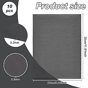 BENECREAT 10 Sheets Fursuit Eye Mesh, 11.8x8.6inch Black PVC Custom Eye Mesh 0.2mm Thick Waterproof Printable Net for Furries Cosplay, Sculptures, Props, Craft Making, Hole: 0.8mm
