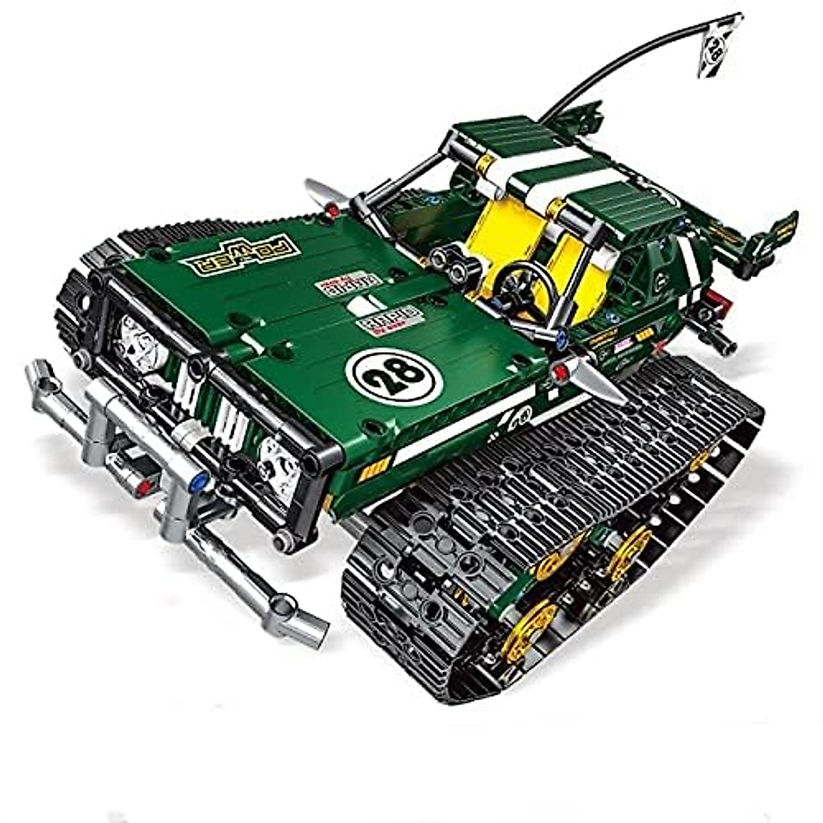 General Jim's 360 Degree Remote Control Crawler Monster Truck Vehicle with Remote Phone App Controlled Modular Building Blocks Bricks Vehicle 625 Piece Toy Building Set - for Teens and Adults
