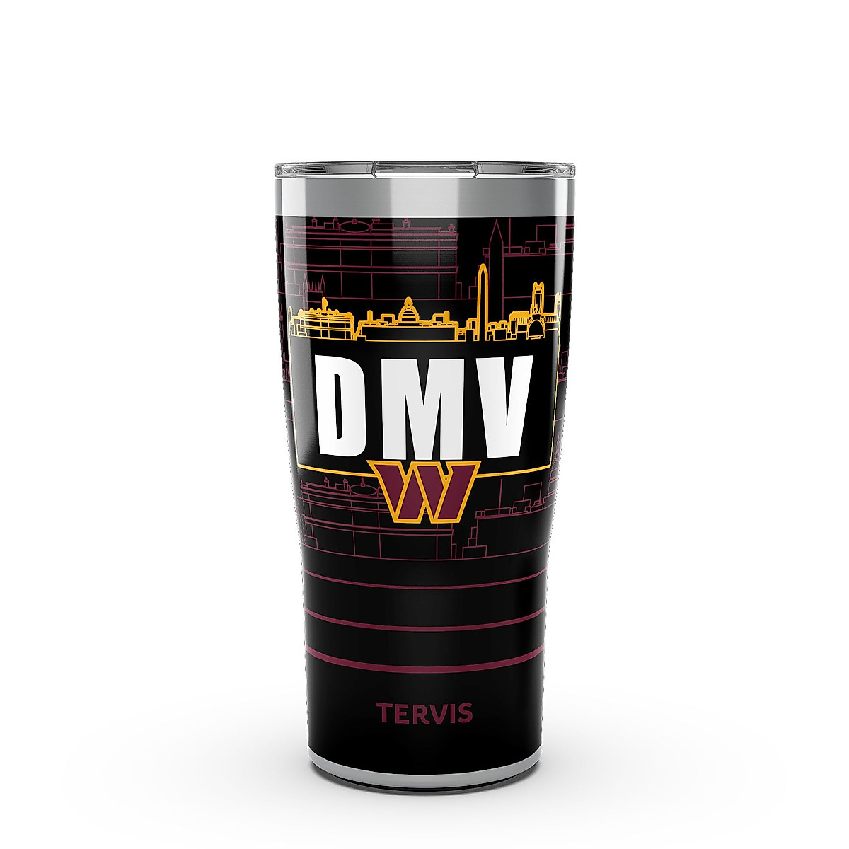 Tervis Traveler NFL Washington Commanders - Slogan Triple Walled Insulated Tumbler Travel Cup Keeps Drinks Cold & Hot, 20oz, Stainless Steel