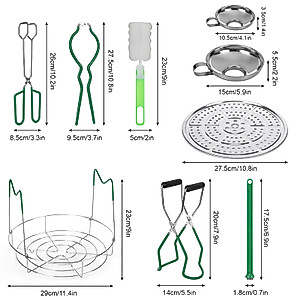 Canning Supplies Starter Kit, 10 Piece Stainless Steel Canning Set Tools for Water Bath/Pressure Canner with Cleaning Tools Home Canning Kit for Beginners