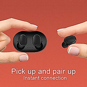 fosa1 True Wireless Earbud, Portable Mini Binaural Call Stereo in Ear Headphones Built in Mic Noise Reduction with Charging Case Fit for Running Gym Outdoor