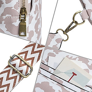 CVRTUM Women Small Crossbody Chest Bag PU Leather Sling Bag Satchel Daypack Hiking Shoulder Backpack for Traveling (Brown)