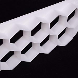 ISKYBOB 6 Pieces Geometric Cookie Cutter Hexagon and Puzzle Fondant Embossing Plastic Mold Cake Border Texture Impression Mat Baking Decor Templates