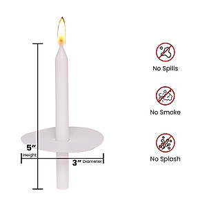 Taper Candles Set of 20, Church Candles with Drip Protectors for Vigils, Prayers, Blessing, Religious, Devotional Candlelight Service