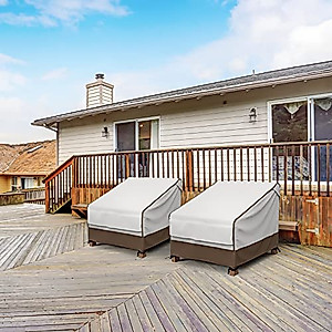 MR.COVER Outdoor Chair Covers Waterproof, 38-Inch Patio Furniture Covers for Lounge Deep Seat, Large Air Vents, UV-Resistant & Heavy Duty Material, Brown & Beige