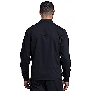 Cherokee Men Warm up Scrub Jacket with Zip Front WW320, L, Black