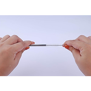 HOGOWARE Reusable Stainless-Steel Metal Drinking Straws with Travel Case and Cleaning Brush, Great for Yeti Tumblers and Smoothies, Rainbow(Variety, 10.5), 4 Pack