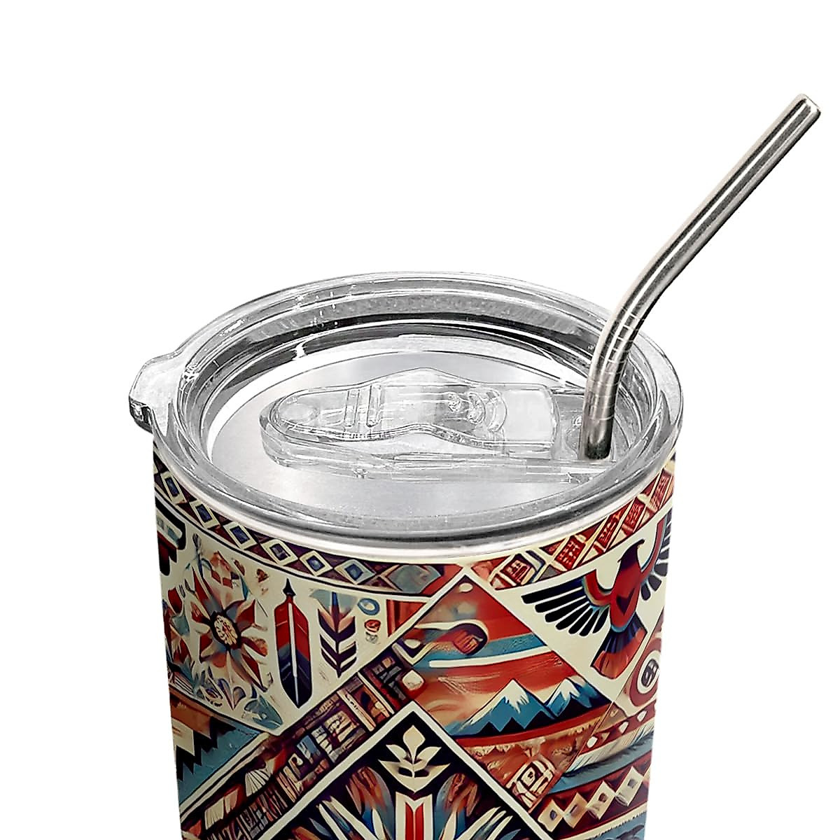 20oz Dreamcatcher Native American Tumbler, Native American Indian Gifts, Coffee Thermos for Women, Men, Stainless Steel Double Wall Vacuum Insulated Coffee Mug, Travel Cup with Lid