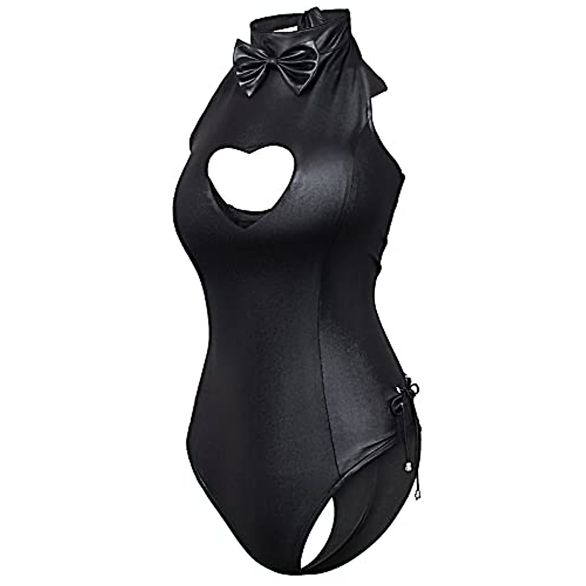 Womens Bunny Girl Suit Button Crotch Romper Onesie Bodysuit Cosplay Costume Furry Cat Ear Gloves Socks Set(Black 4XL)