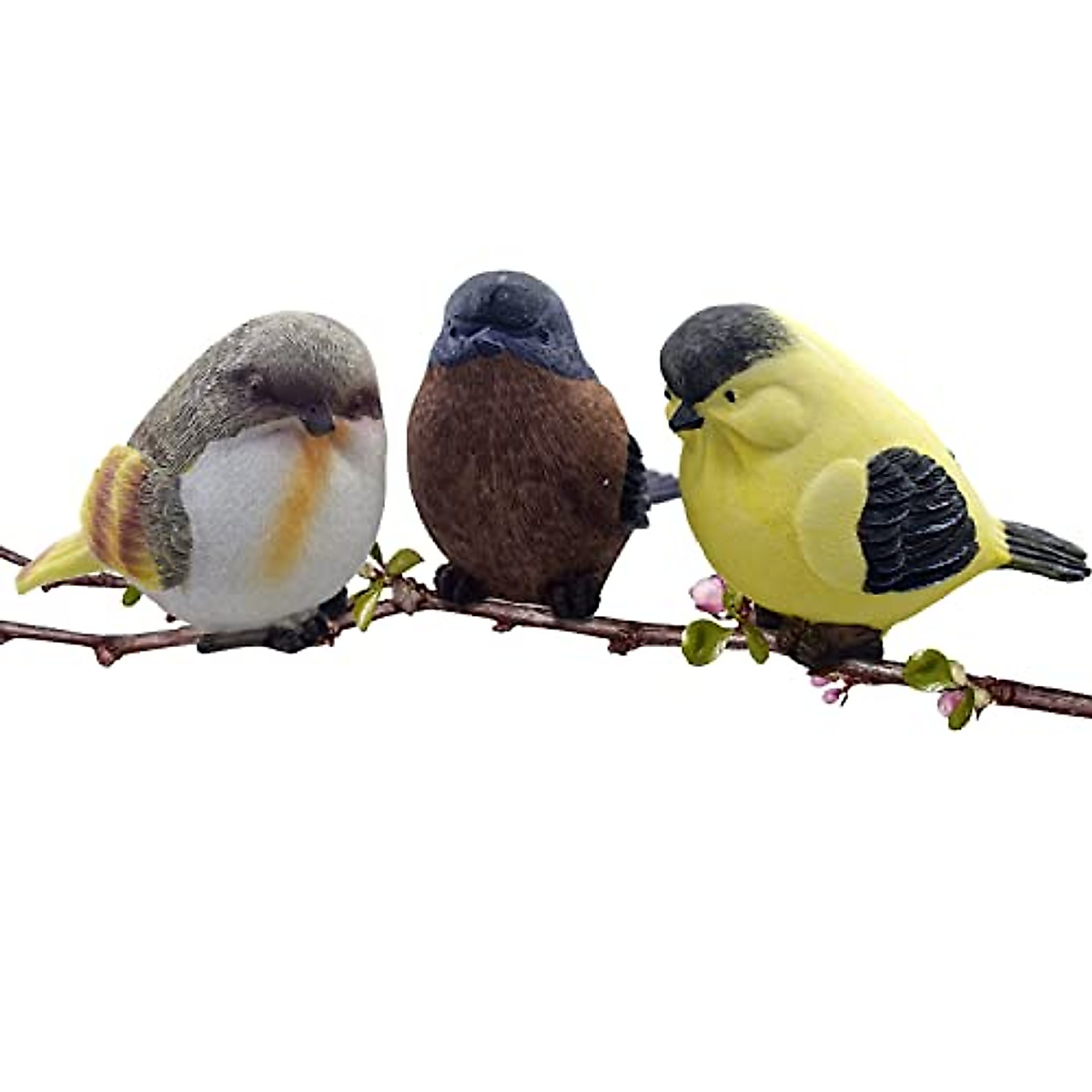 PUOO 3 Pieces Garden Birds Statues,Lawn Decorated Bird Figurine,Indoor Home Decor Resin Bird,Outdoor Patio Garden Tree Decoration Statue (Set 2)