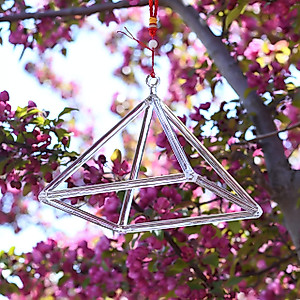 Joysense Clear Quartz Crystal Singing Pyramid 7 inch With Crystal Singing Bowl Striker and Carrying Case