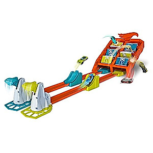 Hot Wheels Action Launch Across Challenge, Game Style Competition, 2 tracks, 2 Launchers, 2 Ramps, Ages 4 Years and Older