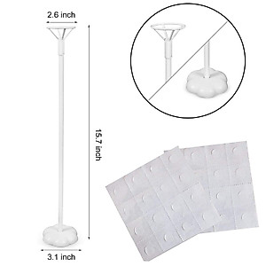 12PCS Balloon Stick Stand - Balloon Holder Cup with Balloon Pole and Flower Stand Base - Table Desktop Centerpiece Decorations for Wedding Birthday Baby Shower Any Party Balloon Accessories