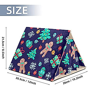 Y-DSIWX Guinea Pig House Bed, Rabbit Large Hideout, Small Animals Nest Hamster Cage Habitats Purple Christmas Tree & Gingerbreads