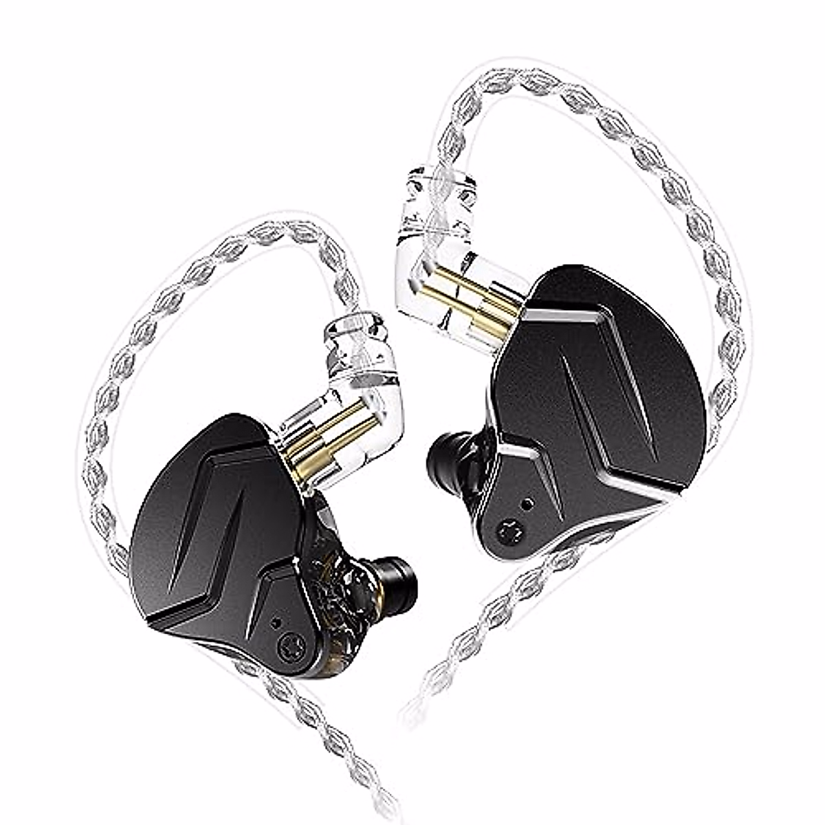 Kinboofi KZ ZSN PRO X HiFi in Ear Monitor, 1BA 1DD Earbud Headphone Dual Driver Drummer Musician Earphone Stereo Headset with Removable C Pin Cable for Church (NO Mic, Dark Black)…