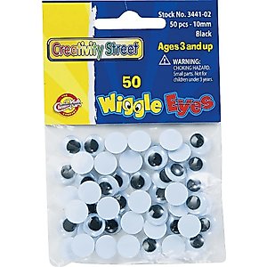 Chenille Kraft Company Round Wiggle Eyes, Black