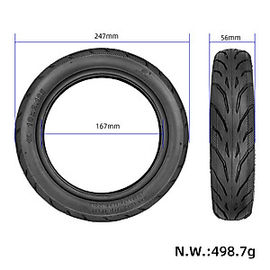 RidTianTek 10x2.125 Tire with Inner Tube 10 inch for Segway F20/F25/F30/F40/F65/D18W/D28U/D38U Heavy Duty Replacement Wheels Parts Inner Tube Tire for Electric Scooter Accessories