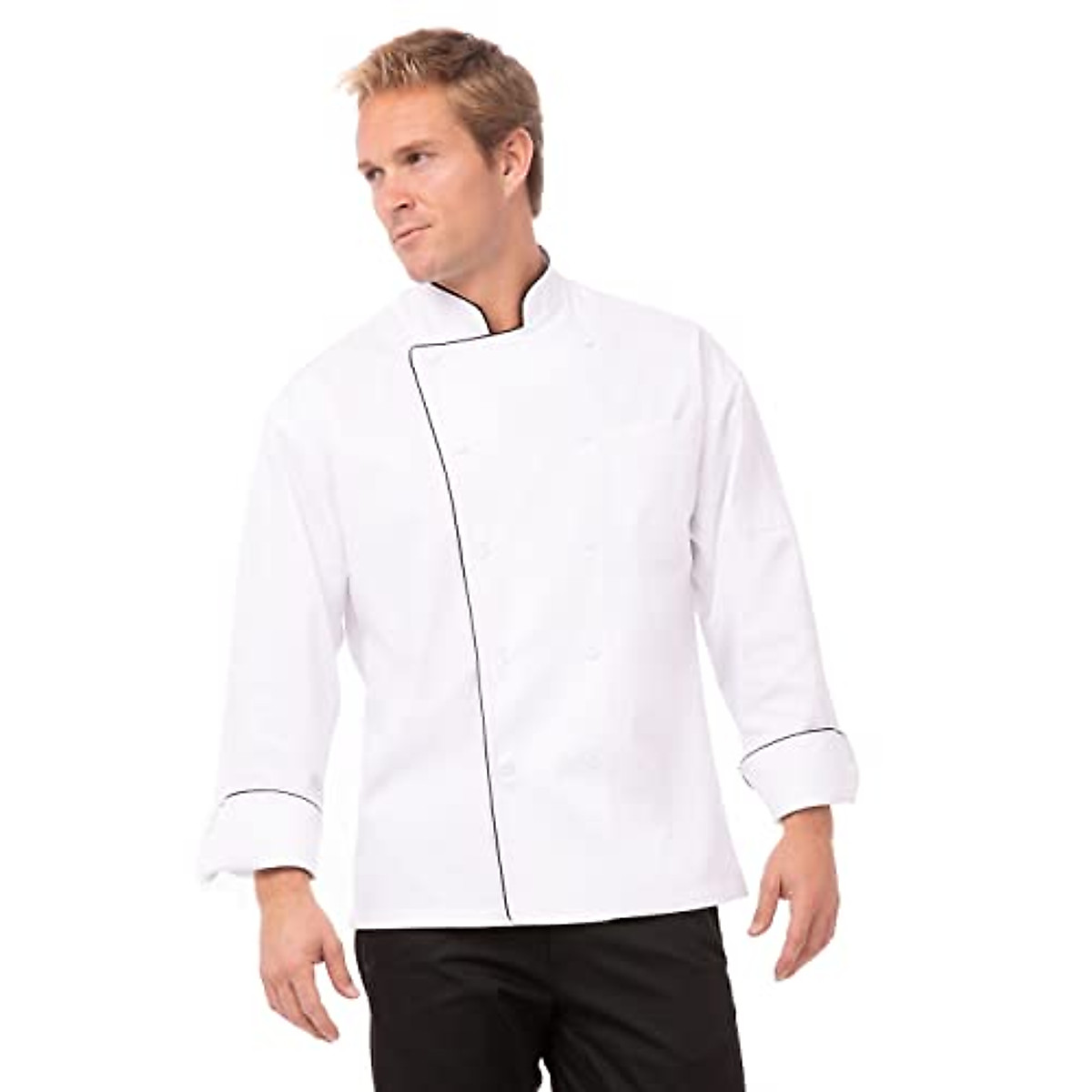 Chef Works Men's Sicily Executive Chef Coat, White, X-Large