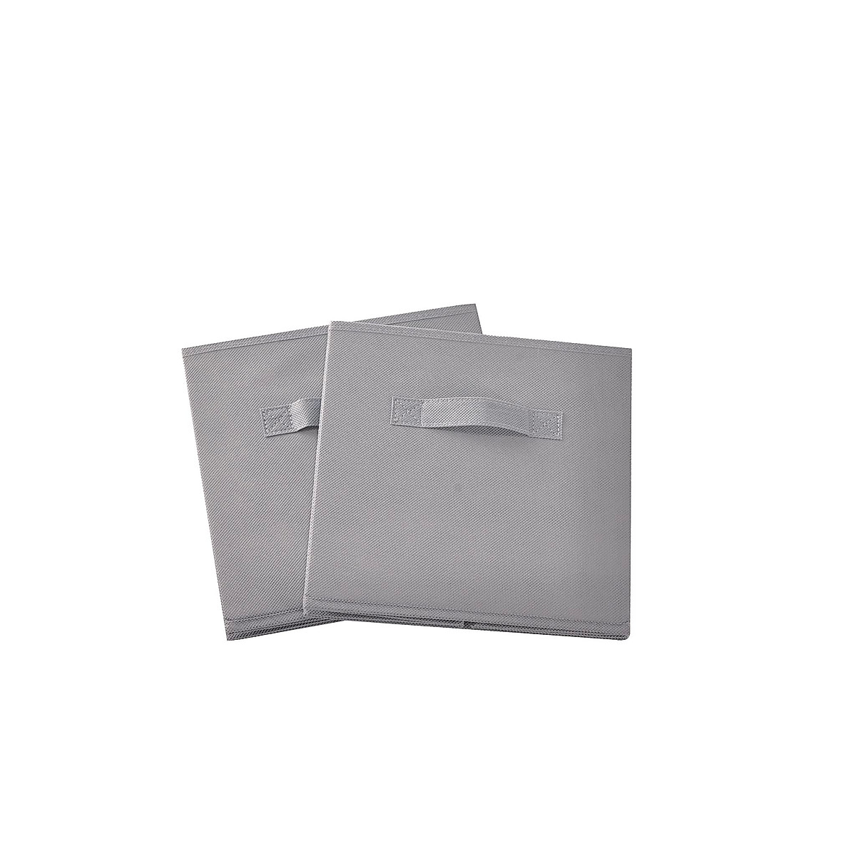 Mrooda Fabric Storage Bins 2 Pack Storage Cubes For Shelves、Storage Bins with 2 Handles 、Rectangle Storage Box Organizer Shelf Baskets 、for clothes toys books and more、color grey 2 pack