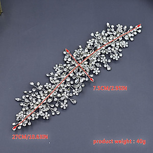 LOVFOIVER Bridal Headband Wedding Headpiece for Bride Rhinestone Wedding Hair Accessories for Brides(Silver)