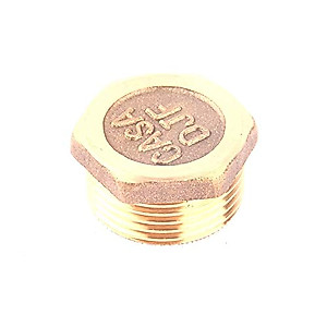 Kammas 3pcs 3/4 Inch Male Thread Copper Hose Plug Garden Irrigation Copper End Cap Plumbing Fittings - (Diameter: Connector, Color: Gold)