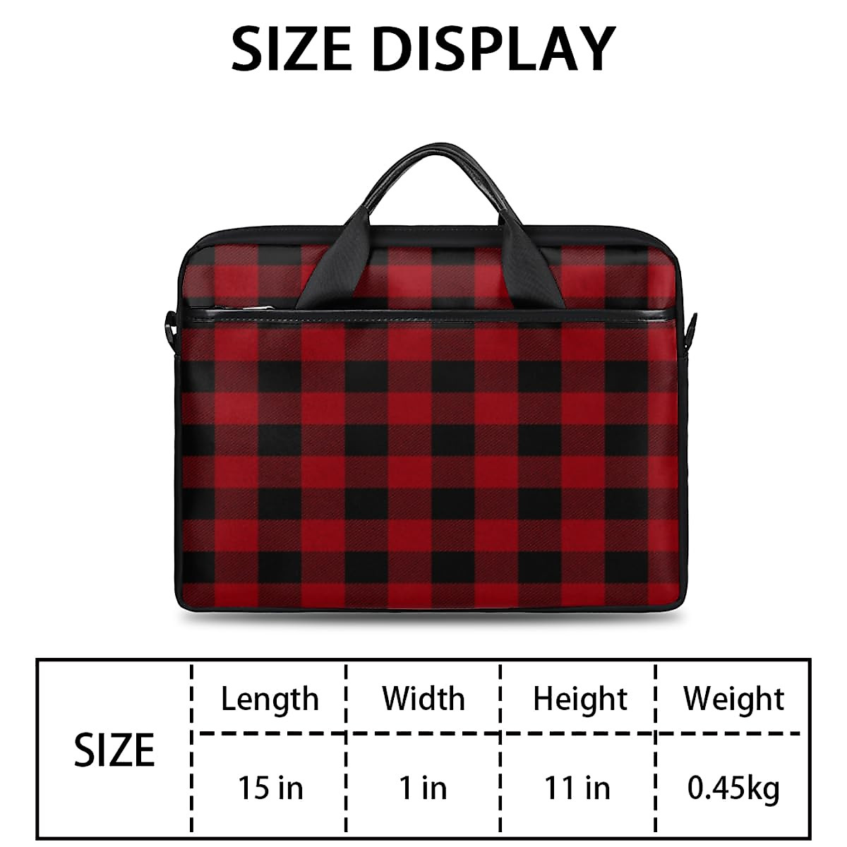 Grid Print Laptop Computer Bag Waterproof Shoulder Messenger Bag 13-15 inch Durable Laptop Tote Bag with Shoulder Strap Handle Lightweight Crossbody Briefcase