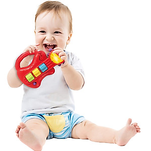 KiddoLab Baby Rocker Musical Kids Guitar Instruments Set with Electric Toy Guitar and Rattles. Baby Guitar Toys for Early Development and Music Educational Learning. 3 Months and Older