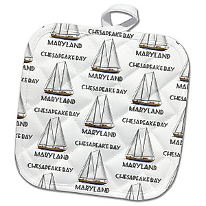 3dRose The Perfect Sailing Design for a Chesapeake Bay Maryland Captain. - Potholders (PHL_352357_1)
