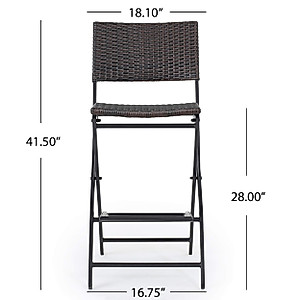 Christopher Knight Home Margarita Outdoor Wicker Barstools, 4-Pcs Set, Multibrown