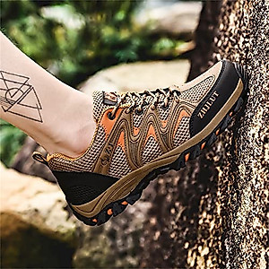 Fashion Spring and Summer Women Sports Shoes Thick Soles Non Slip Outdoor Hiking Shoes Slip on Sneaker Shoes for Women Brown