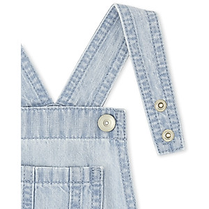 The Children's Place baby girls The Children's Place and Toddler Denim Overalls Rompers, Leighton Wash, 5T US