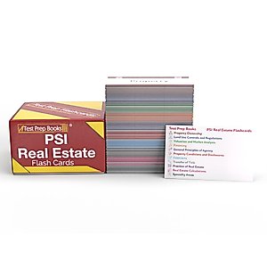 PSI Real Estate Exam Prep Study Cards: PSI Real Estate Review with Practice Test Questions for The National License [Full Color Cards]