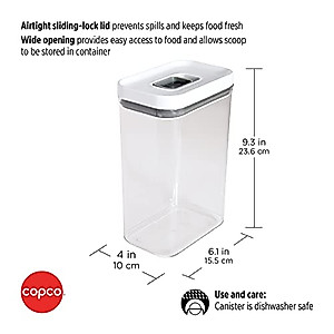 Copco Food and Organization Storage Container with Airtight Lid, 2.74-Quart, Clear