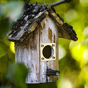 4 Pieces Metal Bird House Guard with Copper Portal Bird House Replacement for Eastern Bluebird Houses (1 1/8 Inch Inner Diameter)