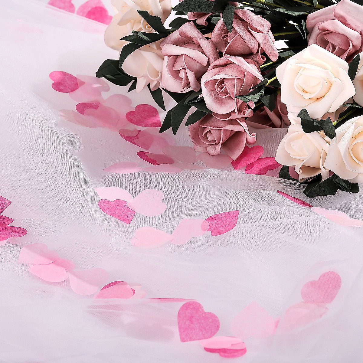 Whaline Valentine's Day 1 Inch Heart Paper Confetti Tissue Confetti 6000 Pieces Confetti Party Table Decorations for Balloon, Wedding, Holiday, Birthday