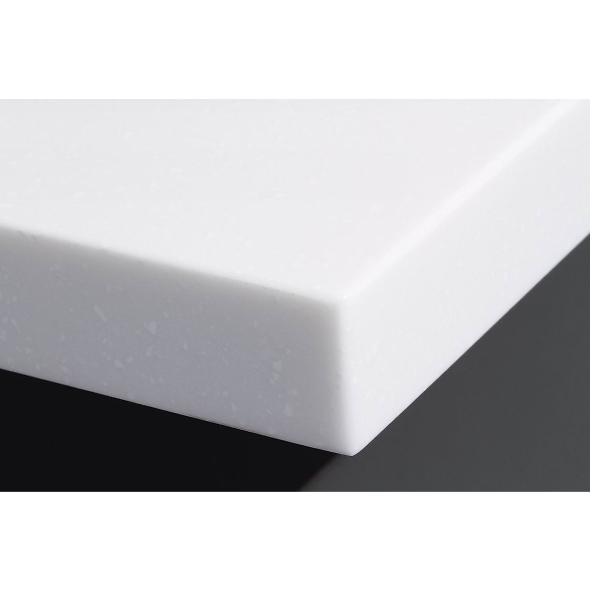 GW FURNITURE Modern Gloss White Reception Desk (63") with Quartz-Stone Counter TOP